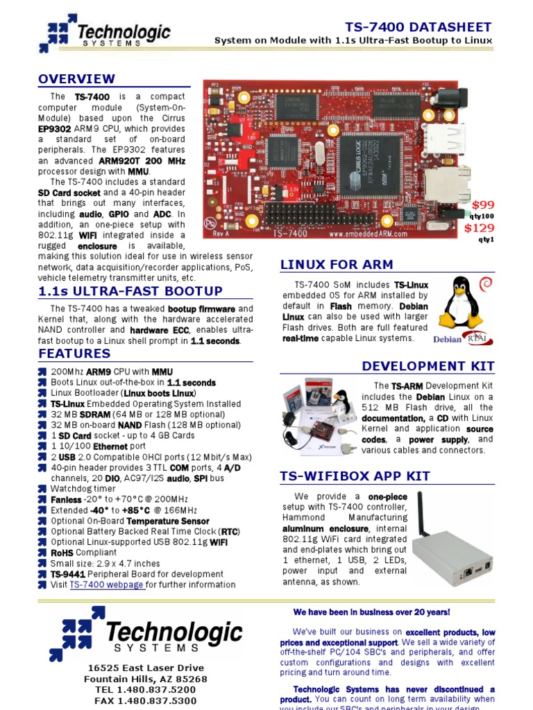 Ts 7400 Datasheet | PDF | Booting | Flash Memory
