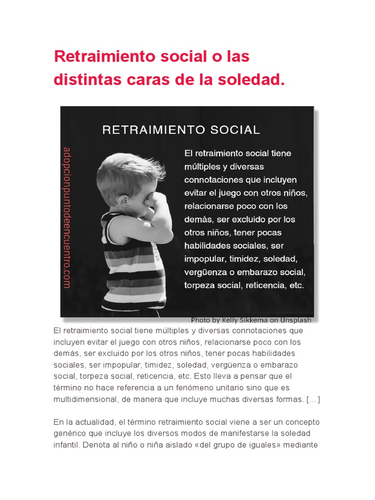 Retraimiento Social o Las Distintas Caras de La Soledad | PDF | Timidez ...