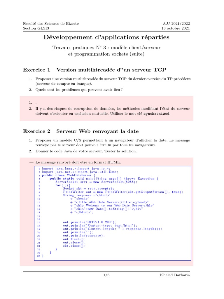 tp3 Corr | PDF | Serveur (Informatique) | Internet et Web