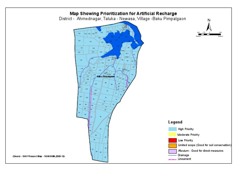 Map Showing Prioritization For Artificial Recharge: District ...