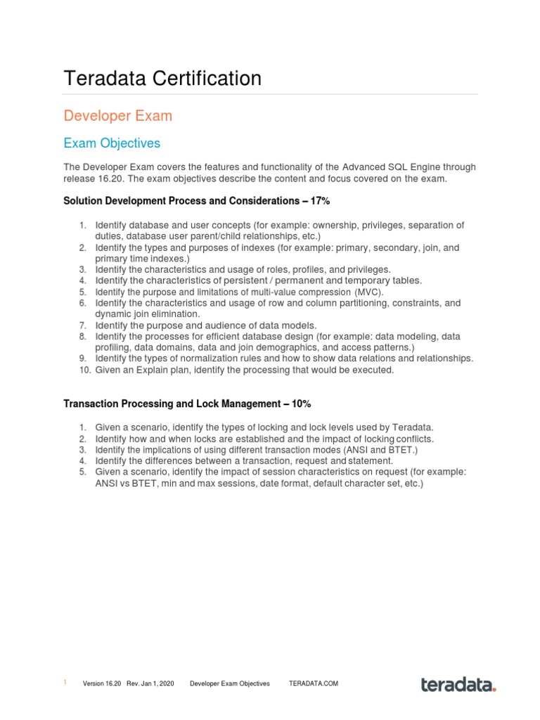 Developer Exam Objectives | PDF | Databases | Database Index