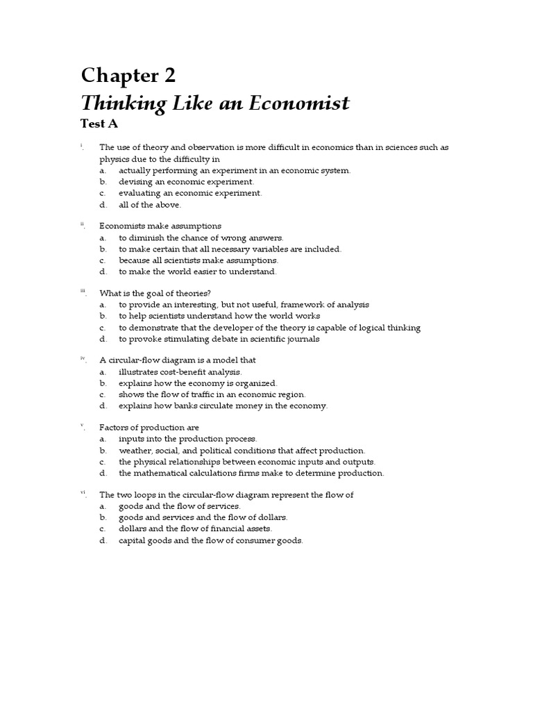 Chapter 2 Thinking Like An Economist | PDF | Economics | Economies