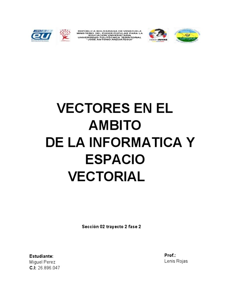 Vectores y Espacio Vectorial | PDF | Espacio vectorial | Vector Euclidiano