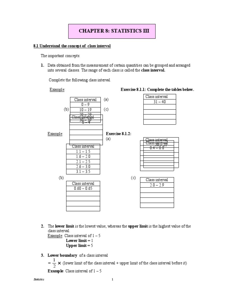 Chapter 8 II Statistics III en | PDF | Mode (Statistics) | Median