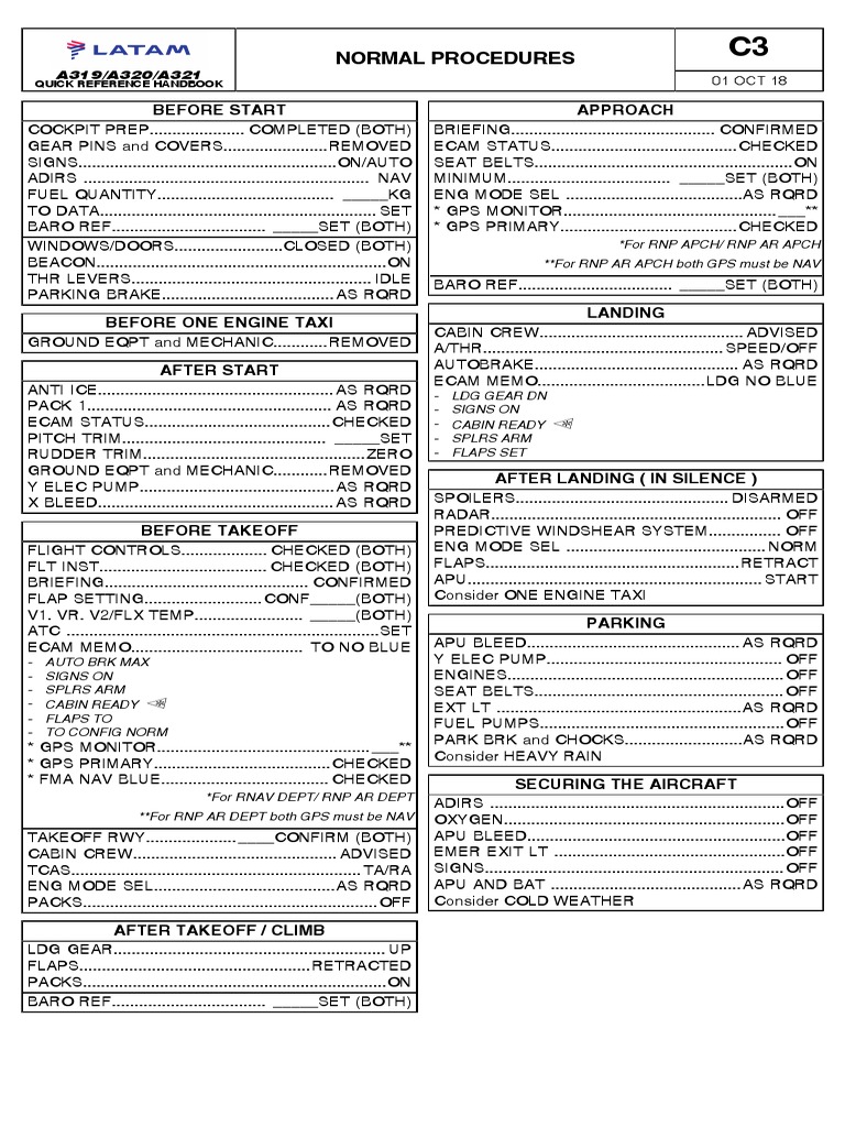 A320F - Normal Checklist | Download Free PDF | Transport | Aviation