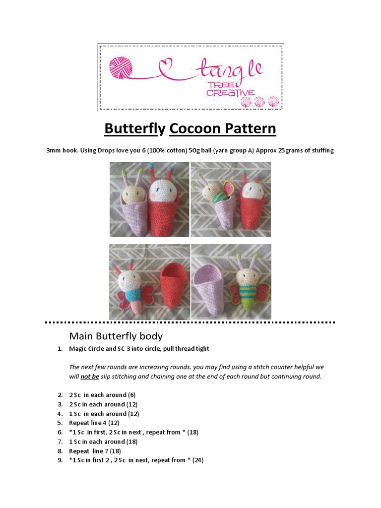 Butterfly Cocoon Pattern | Download Free PDF | Crochet | Handicrafts
