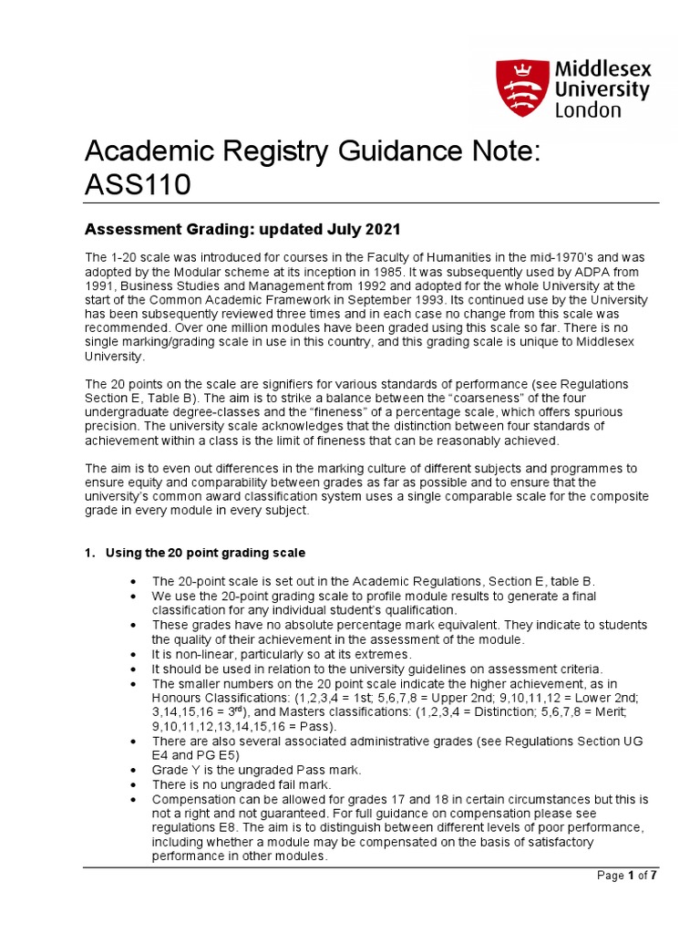 The New Revised 20-Point Scale Grading System | PDF | Academia