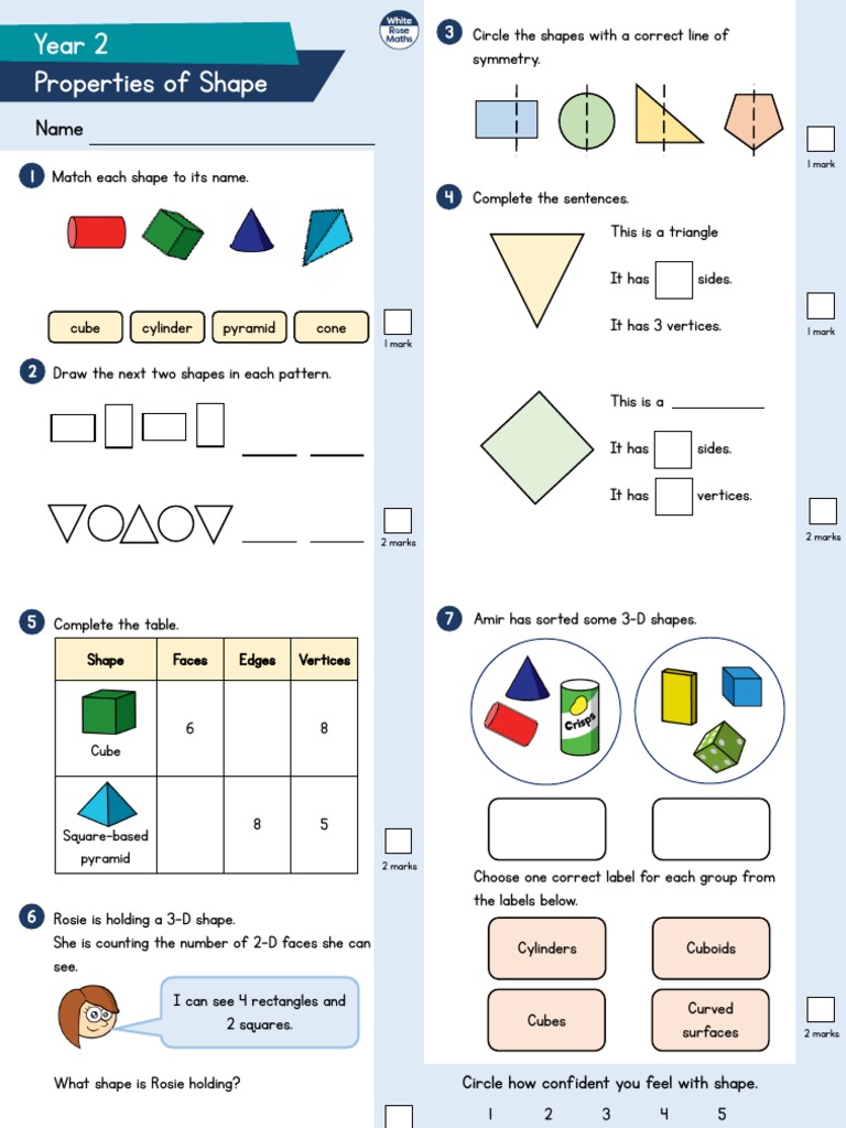 Spring Block 3 Year 2 Properties of Shape - Assessment | PDF | Shape ...