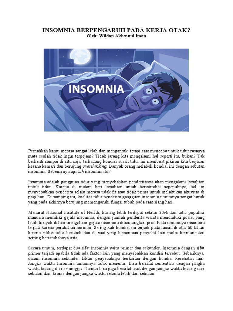 Insomnia | PDF