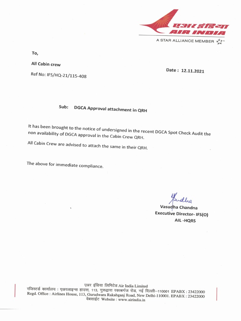 Circular-Dgca Approval in QRH | PDF