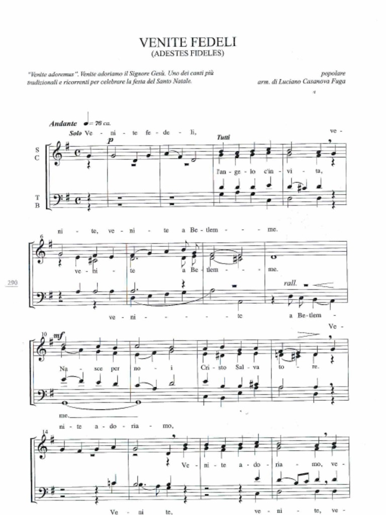 Venite Fedeli Fuga SCTB | PDF