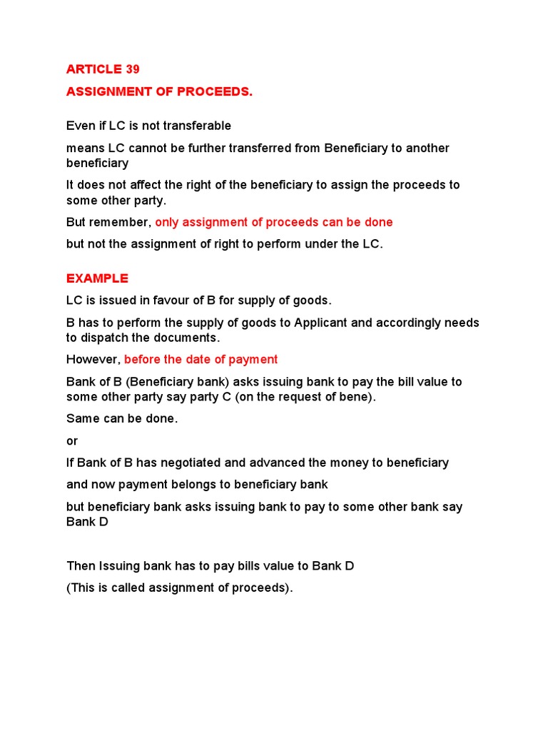 Only Assignment of Proceeds Can Be Done | PDF | Business | Law