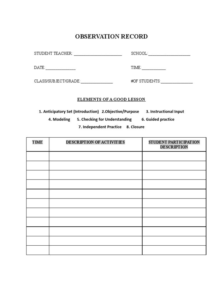 Observation Record | PDF