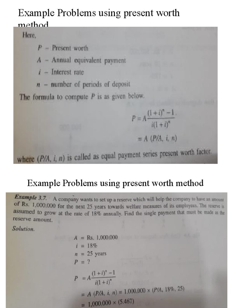 Example Problems Using Present Worth Method | PDF