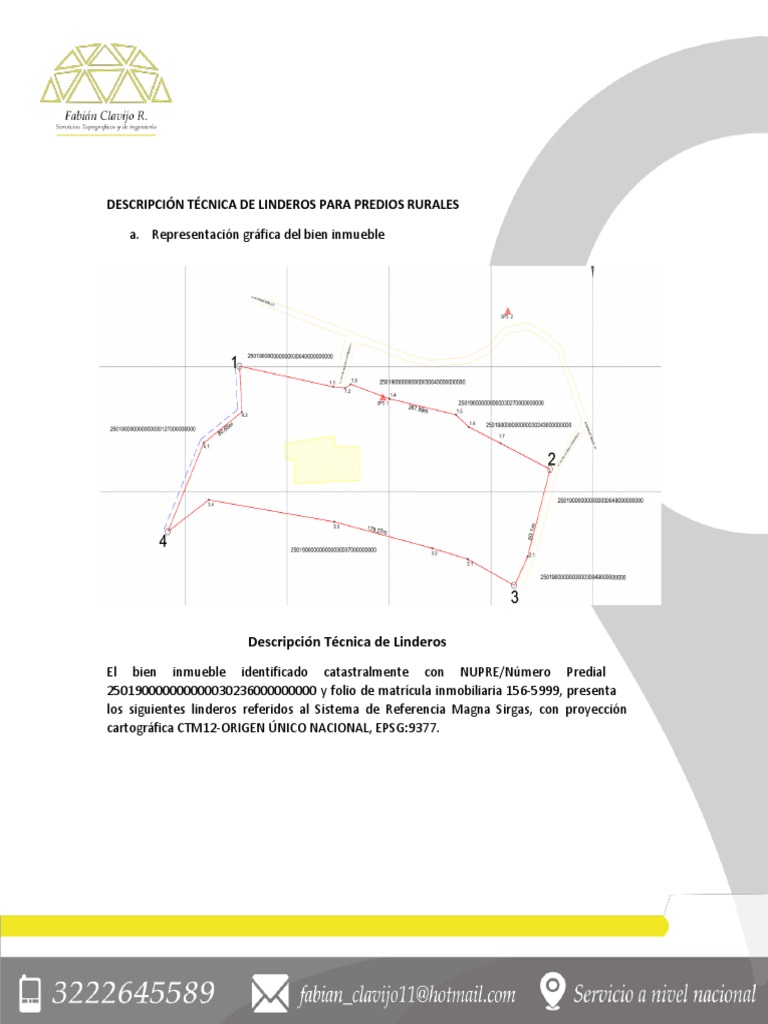 Redaccion Tecnica de Linderos Predio San Miguel | PDF