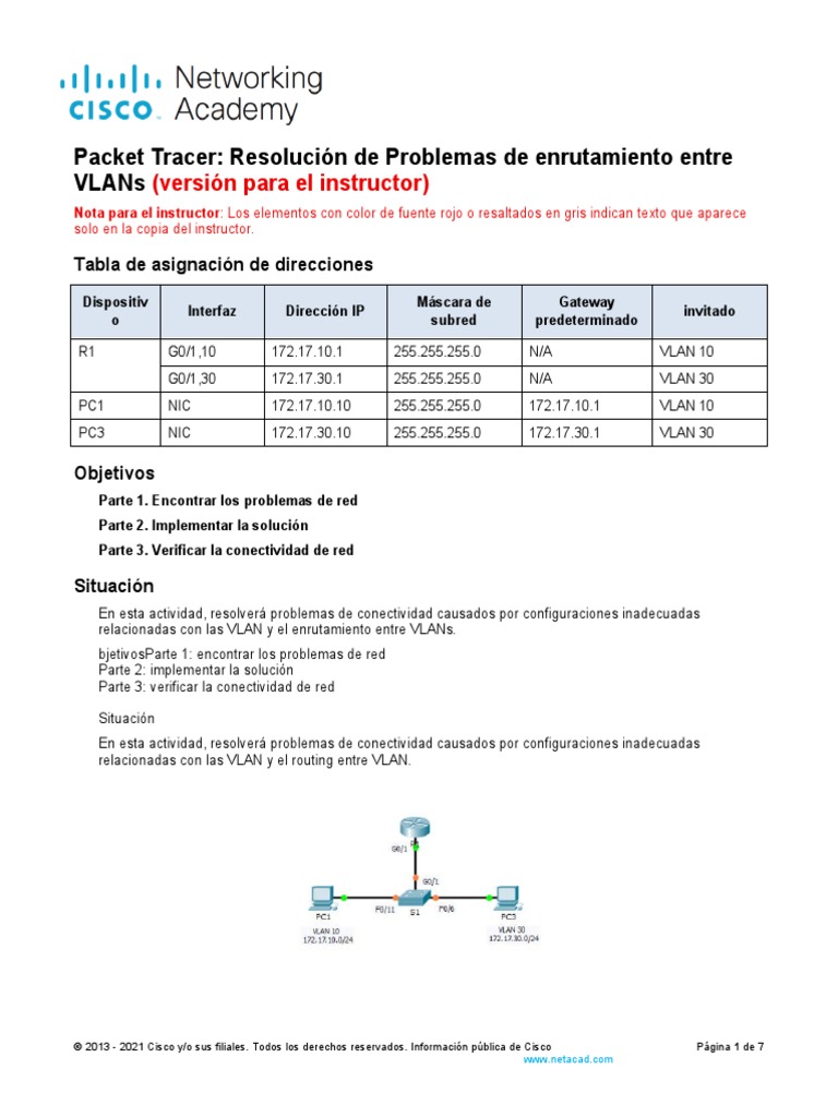 4.4.8 Packet Tracer - Troubleshoot Inter-VLAN Routing - ILM | PDF | Informática | Protocolos de ...
