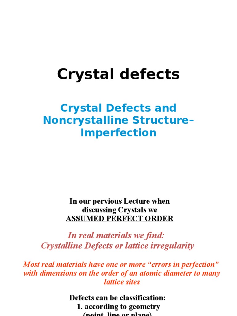 Crystal Defects | PDF | Dislocation | Crystallographic Defect