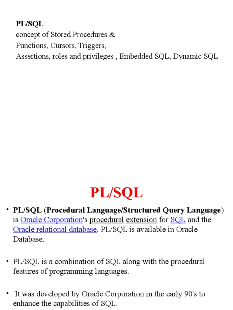 Intro | PDF | Pl/Sql | Control Flow