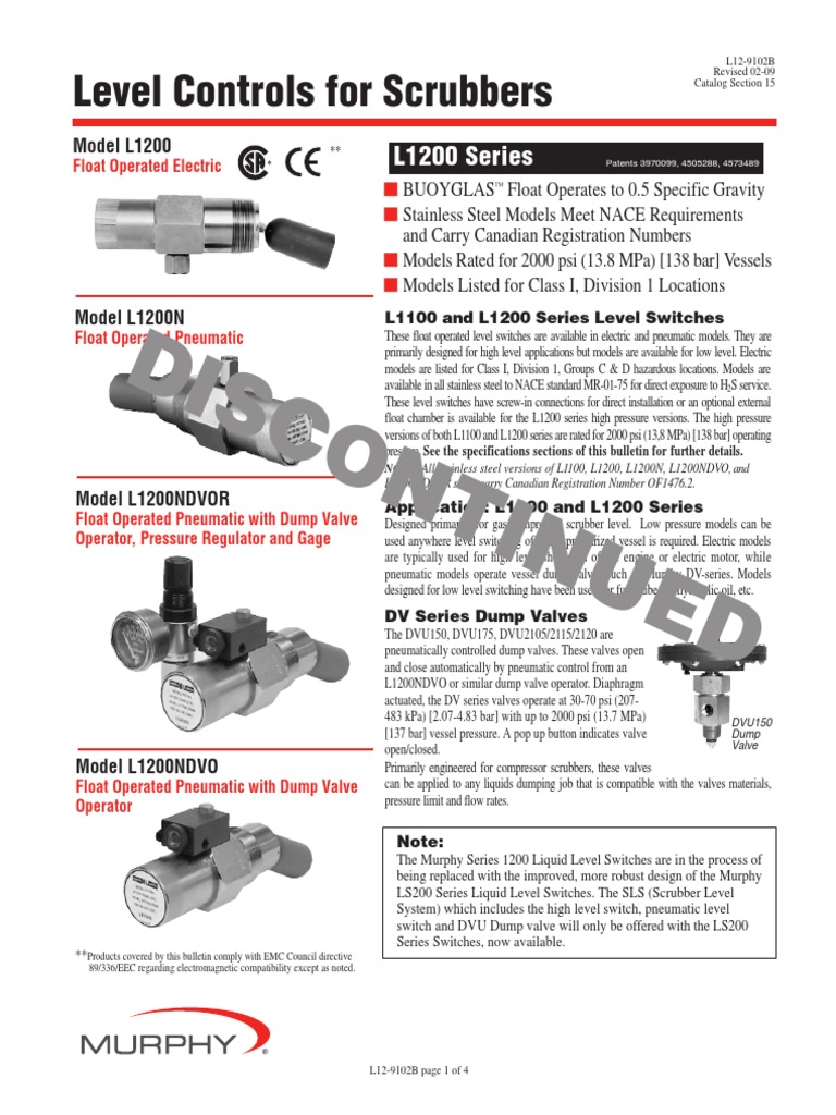 Level Controls For Scrubbers | PDF | Valve | Chemical Engineering