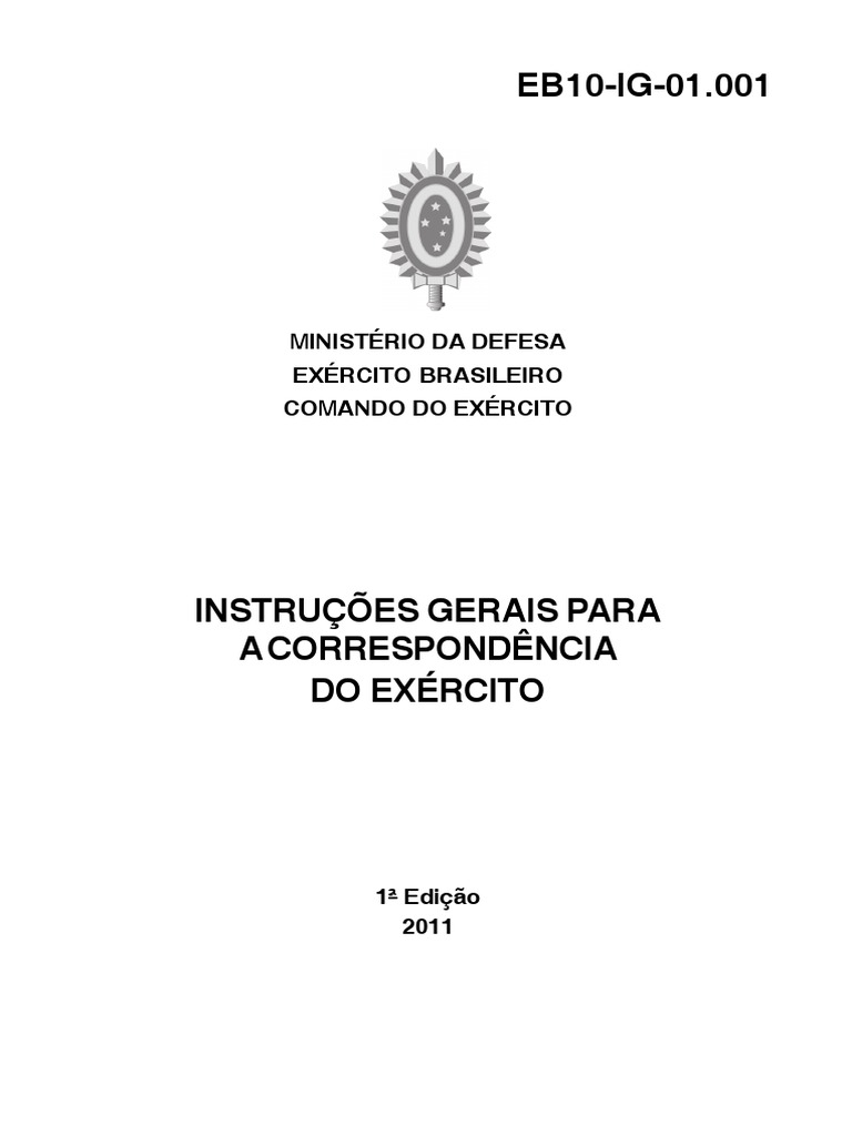 EB10-IG-01.001: Ministério Da Defesa Exército Brasileiro Comando Do ...