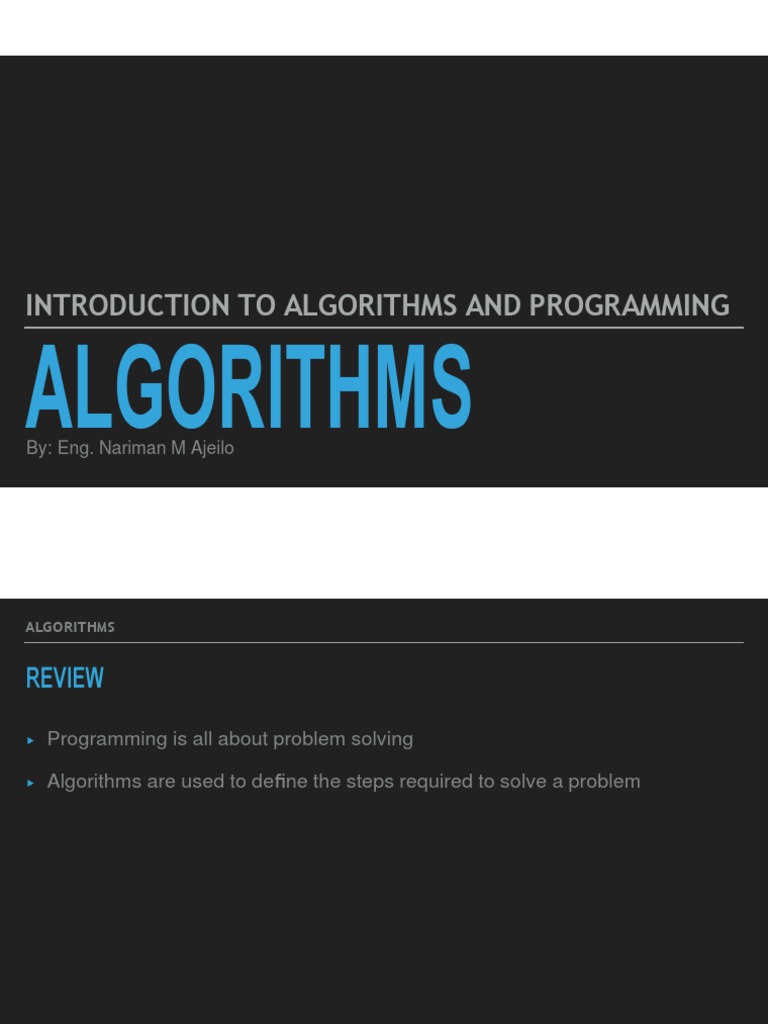 2 Algorithms | PDF | Algorithms | Input/Output