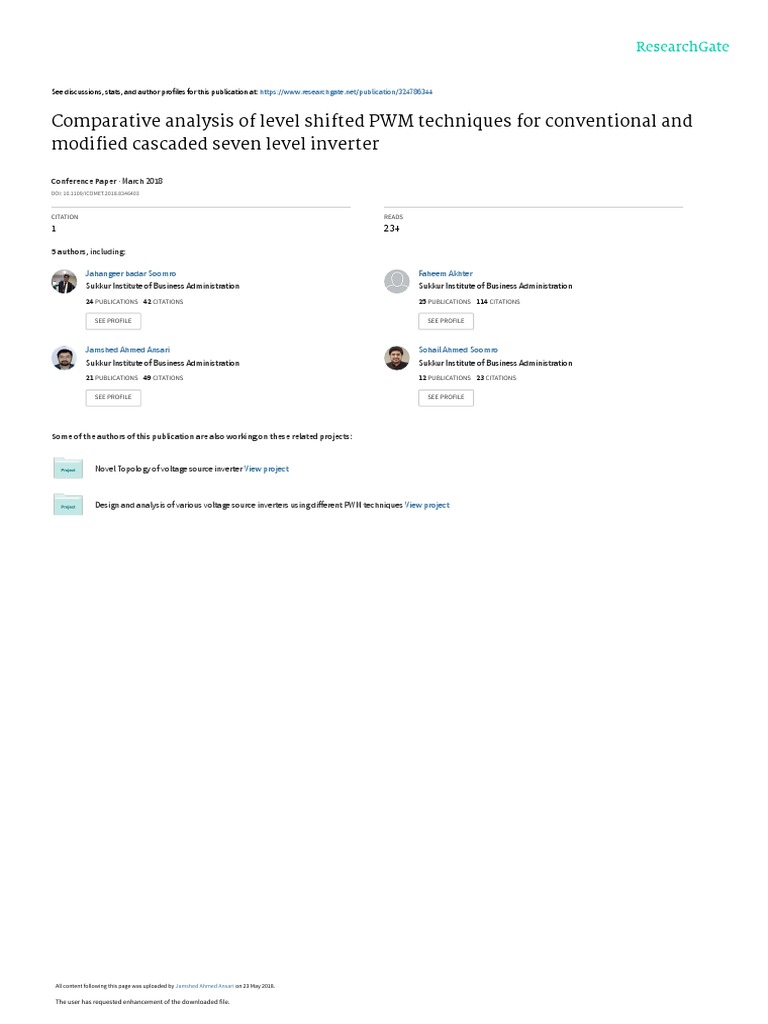 Comparative Analysis of Level Shifted PWM Techniques For Conventional and Modified Cascaded ...