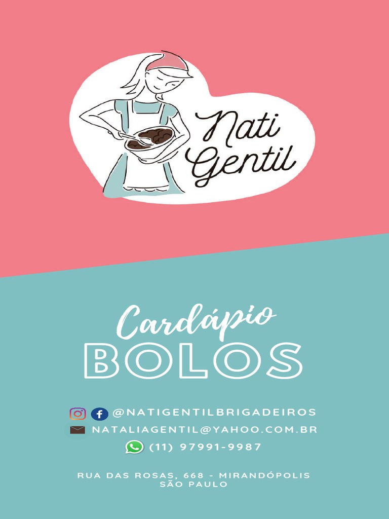 Modelo de Cardápio - Confeitaria | PDF | Chocolate | Cobertura (alimento)