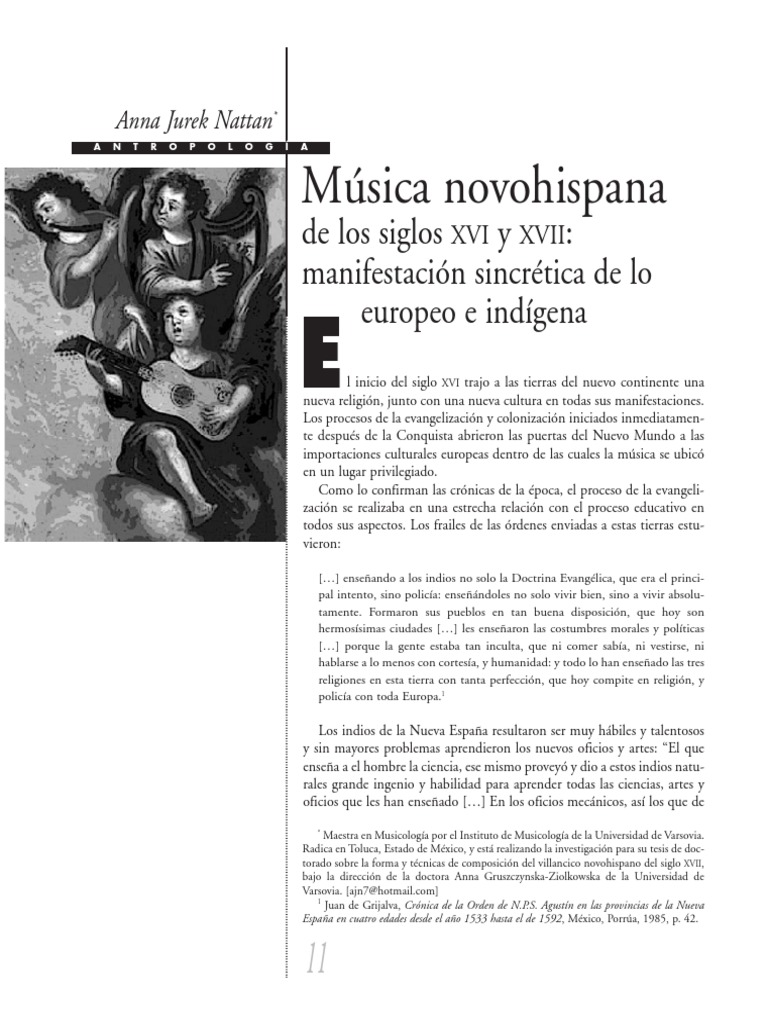 Música novohispana: fusión cultural | PDF | Nueva españa | Viola