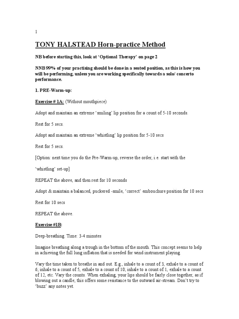 TONY HALSTEAD Horn-Practice Method | PDF | Music Theory | Musical ...