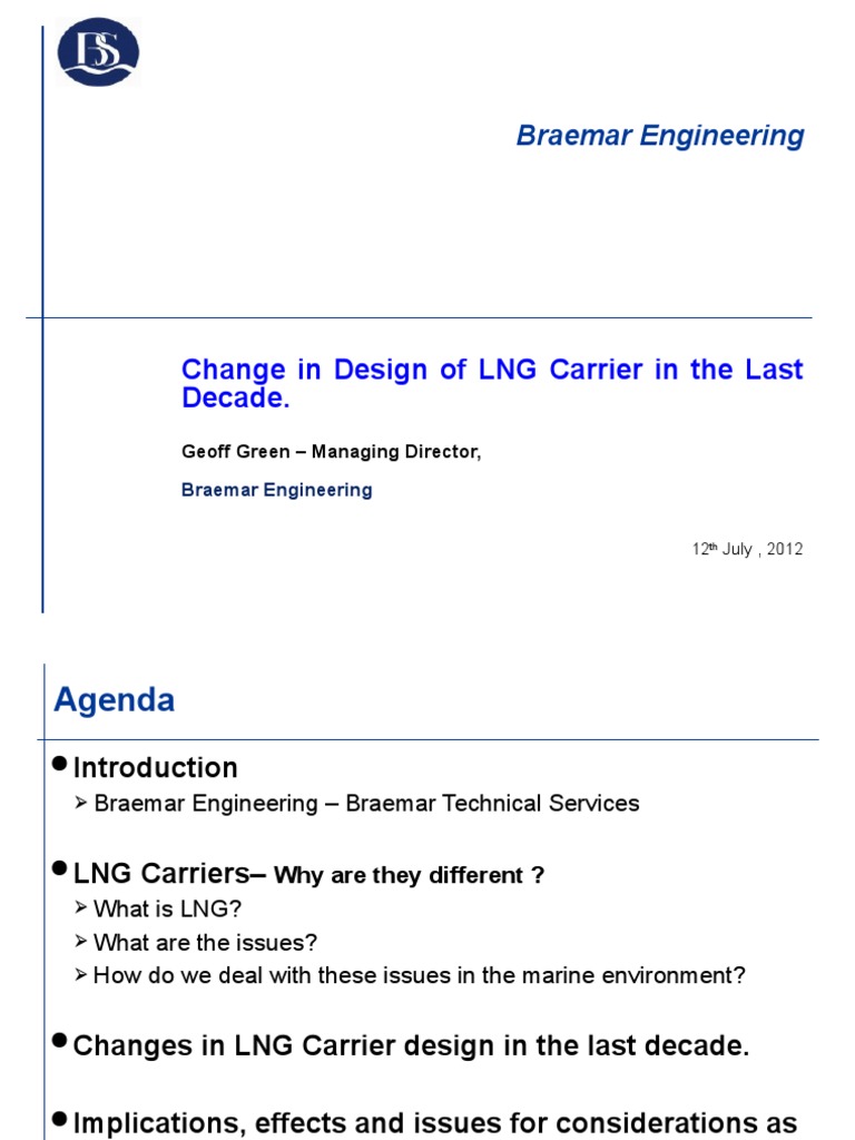 Braemar Engineering Discusses Changes in LNG Carrier Design | PDF ...