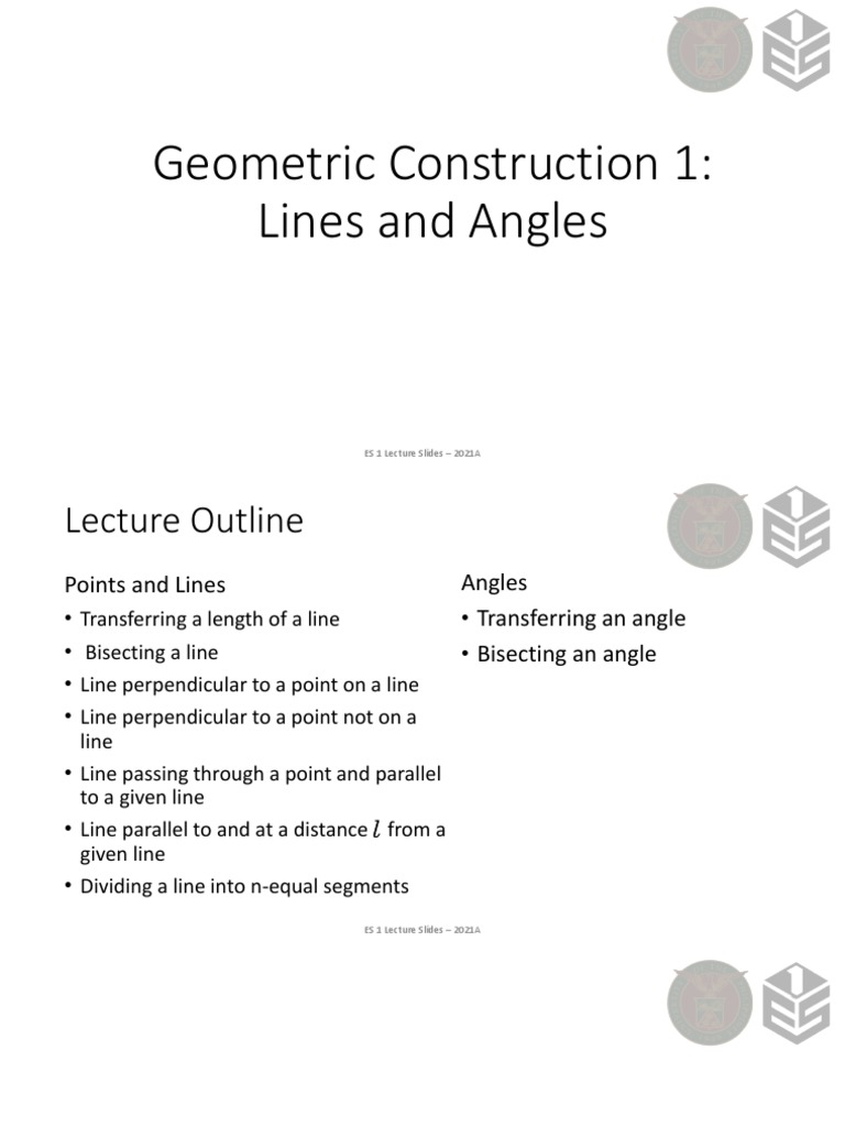 Geometric Construction: Lines & Angles | PDF | Perpendicular | Mathematics