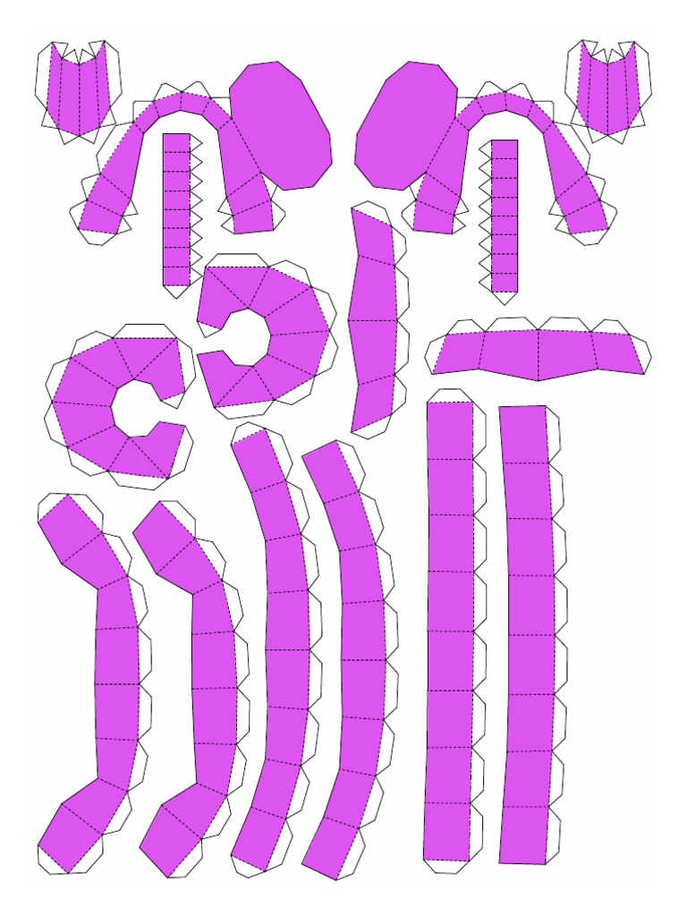 Fall Guys Papercraft v3 - Pink | PDF