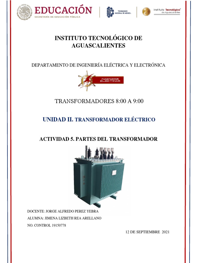 Actividad 5 Partes Del Transformador | PDF | Transformador | Inductor Actividad 5 Partes Del Transformador | PDF | Transformador | Inductor