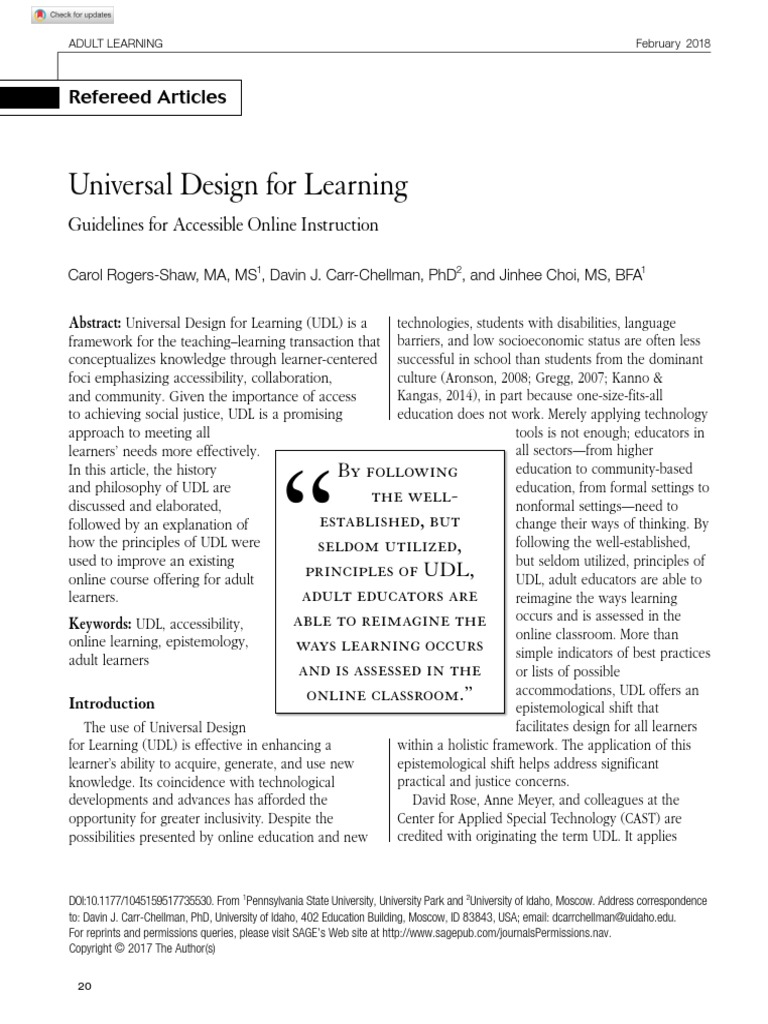 Universal Design For Learning-Guidelines | PDF | Learning | Educational ...