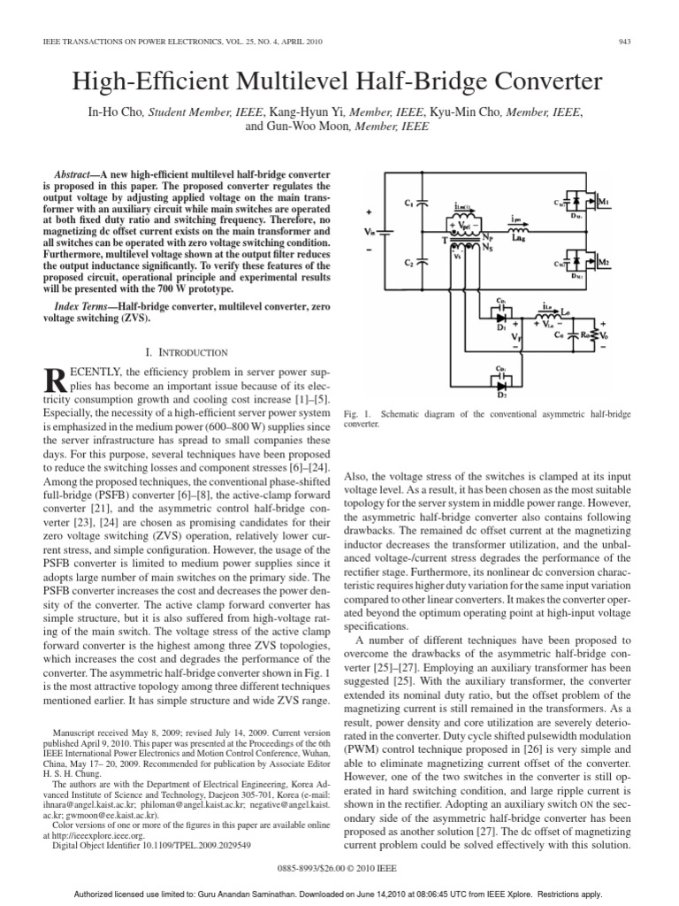 High-Efficient Multilevel Half-Bridge Converter | PDF | Power ...