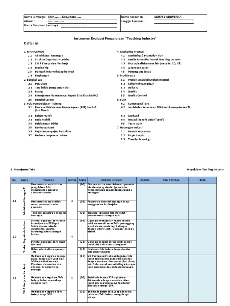 Sesi 1 - 7 Parameter Teaching Factory | PDF