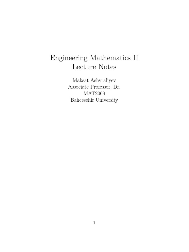 Engineering Math | PDF | Complex Number | Sine