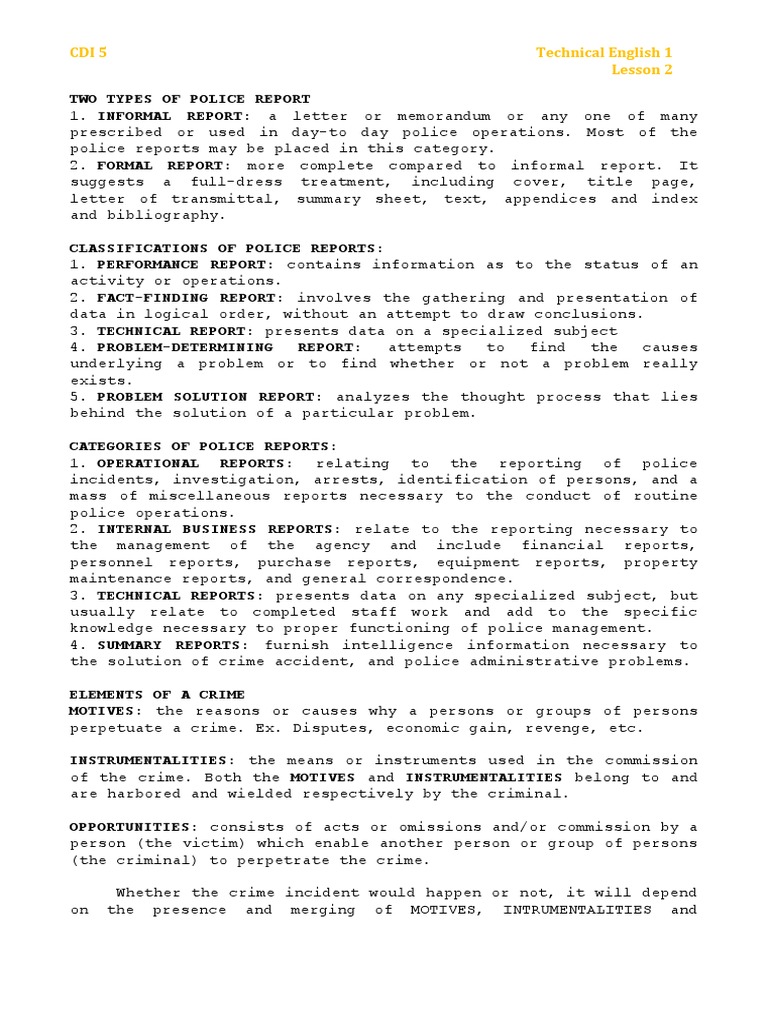 A Comprehensive Guide to Police Reports: Types, Classifications ...