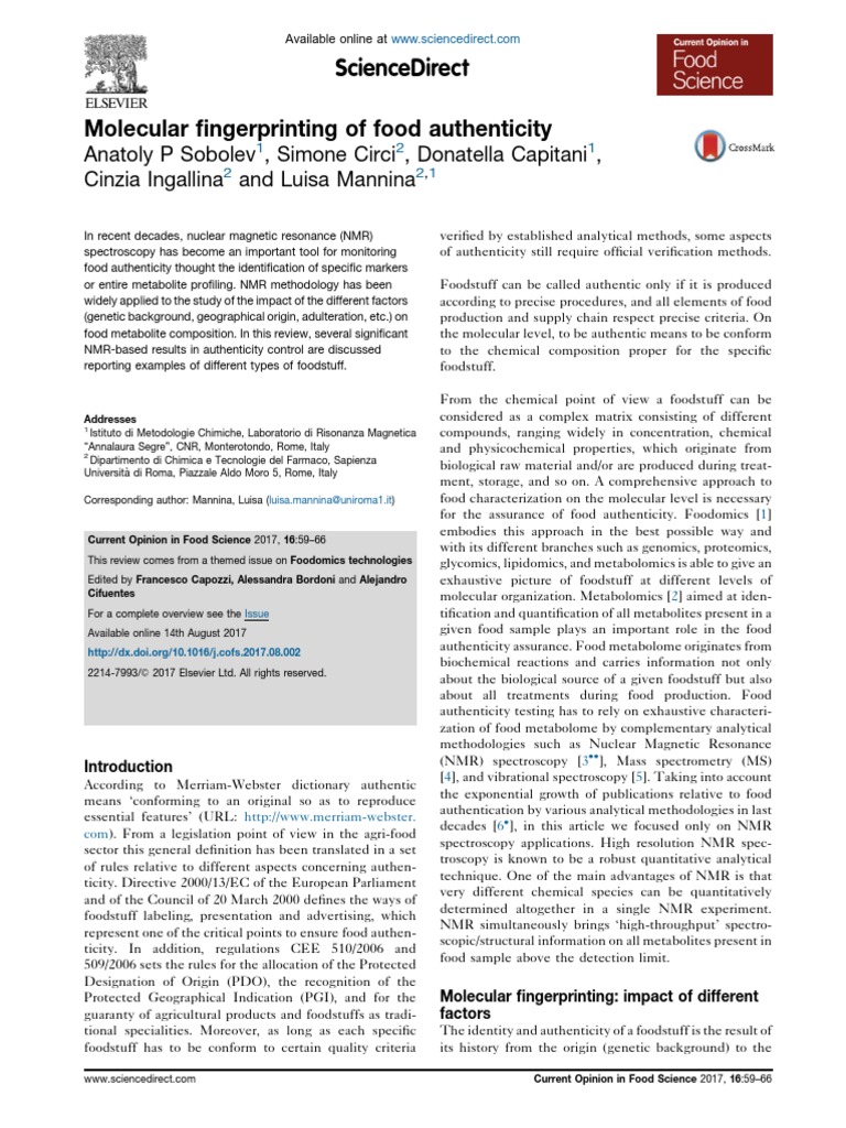Molecular Fingerprinting | PDF | Metabolomics | Organic Compounds
