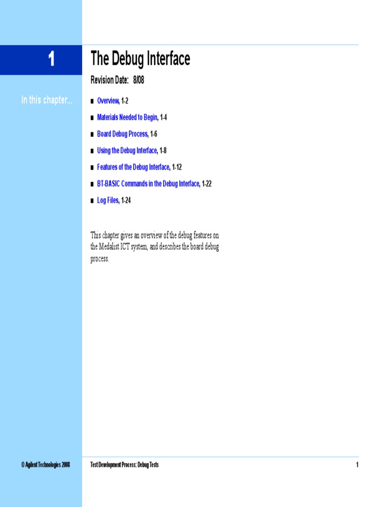 The Debug Interface: Revision Date: 8/08 | PDF | Menu (Computing) | Graphical User Interfaces