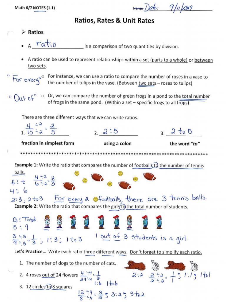 Ratios Rates and Unit Rates Answer Key | PDF