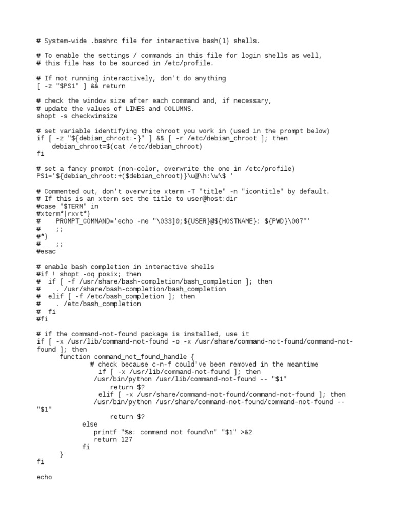 Bashrc | PDF | Computers | Technology & Engineering