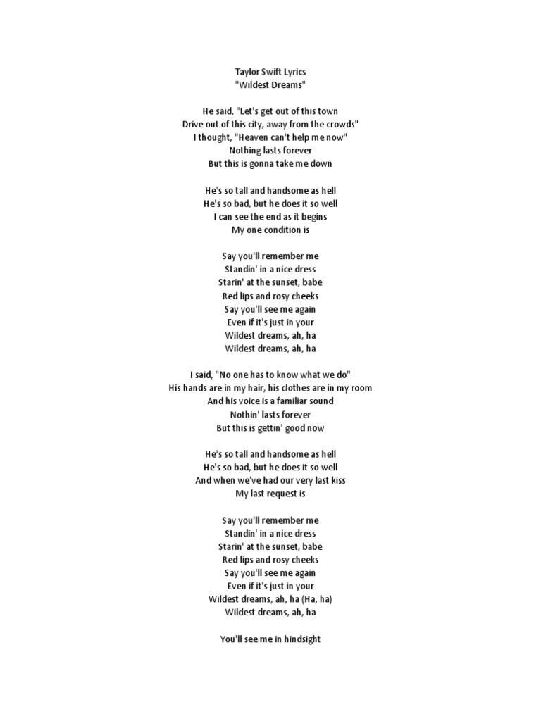 Taylor Swift Lyrics | PDF | Songs | American Songs