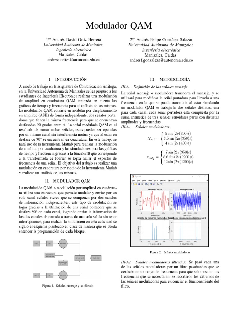 Modulador QAM | PDF | Modulación | Densidad espectral