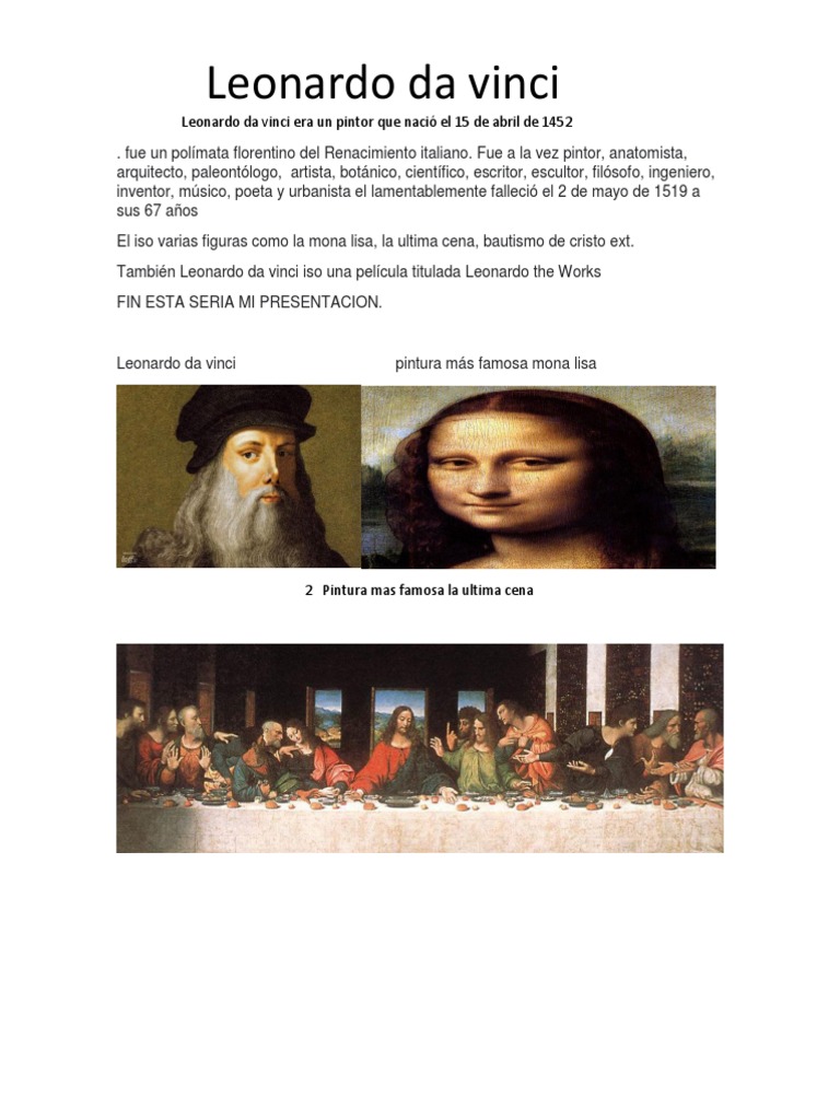 Leonardo Da Vinci | PDF | Arte | Historia