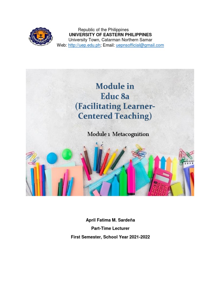 Module 1 Metacognition: Thinking About Thinking and Strategies to Become an Expert Learner | PDF ...