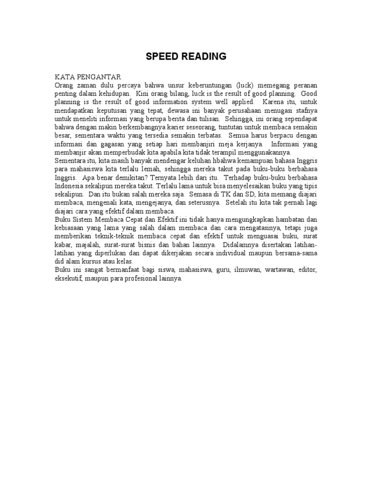 Buku Speed Reading | PDF
