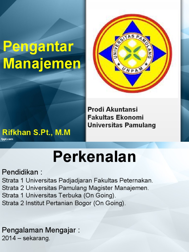 Master Pengantar Manajemen | PDF | Karier & Perkembangan | Seni