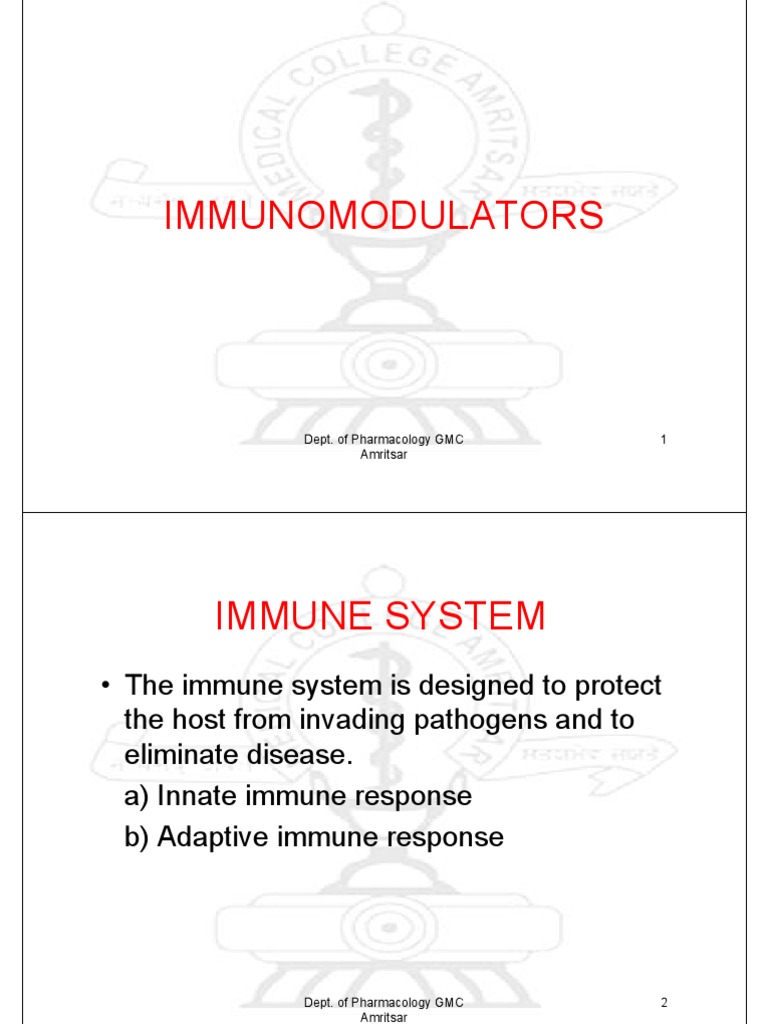 Overview of Immunomodulators | PDF | Immune System | Immunotherapy