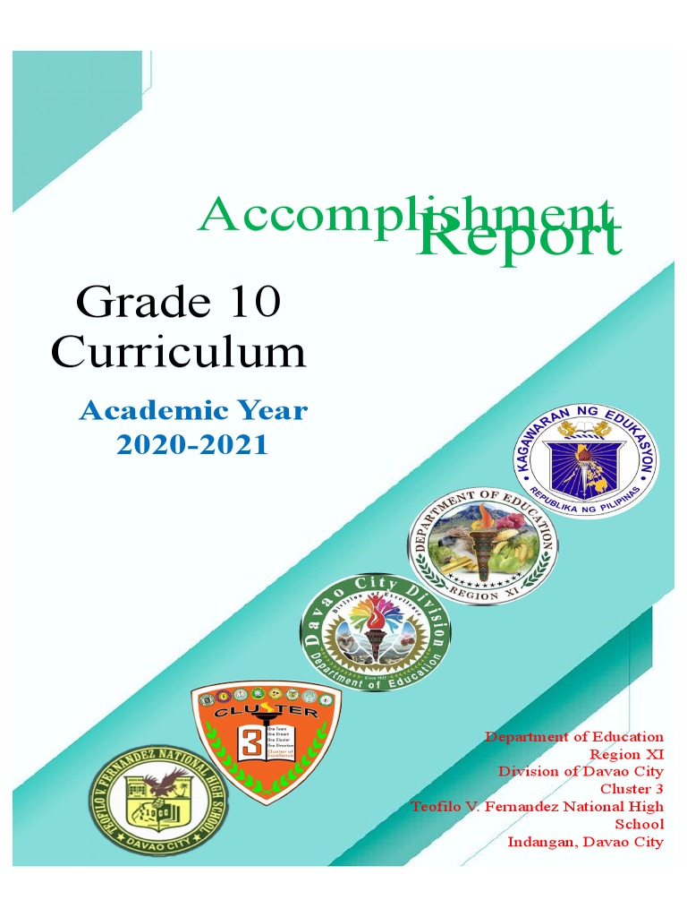 Grade 10 Accomplishment Report | PDF | Teachers | Curriculum